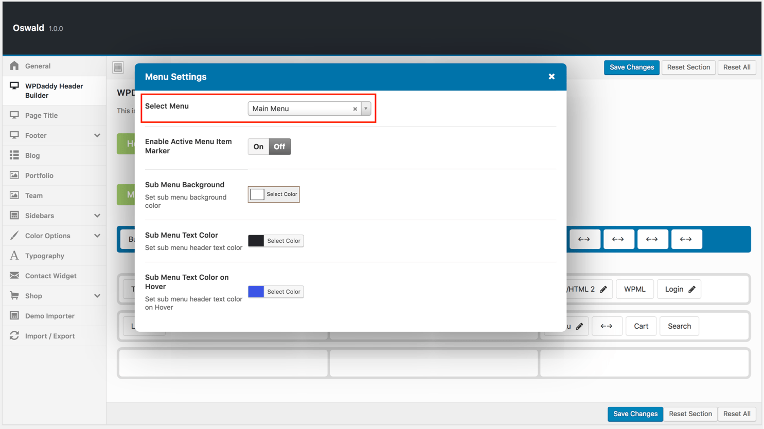 Menu Setup and Front Page Settings – Documentation